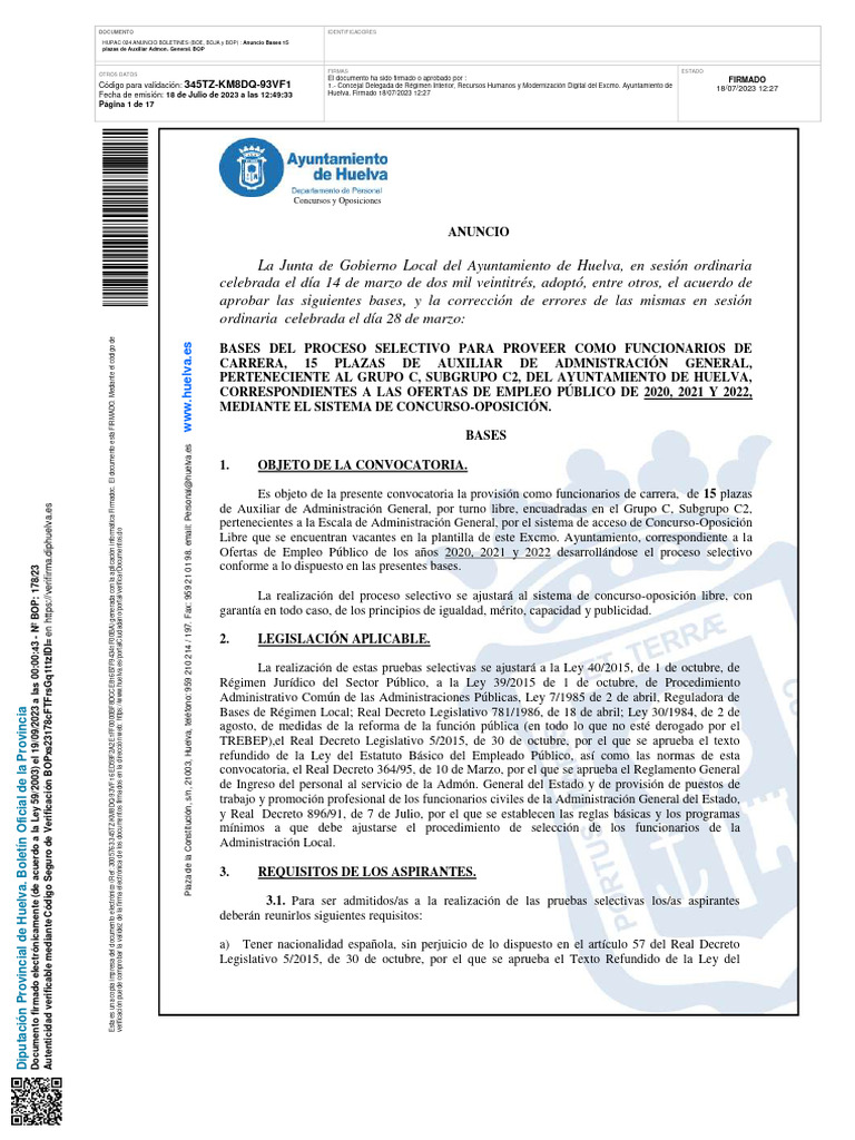 Publicacion Bop-178 2023 | PDF | Gobierno