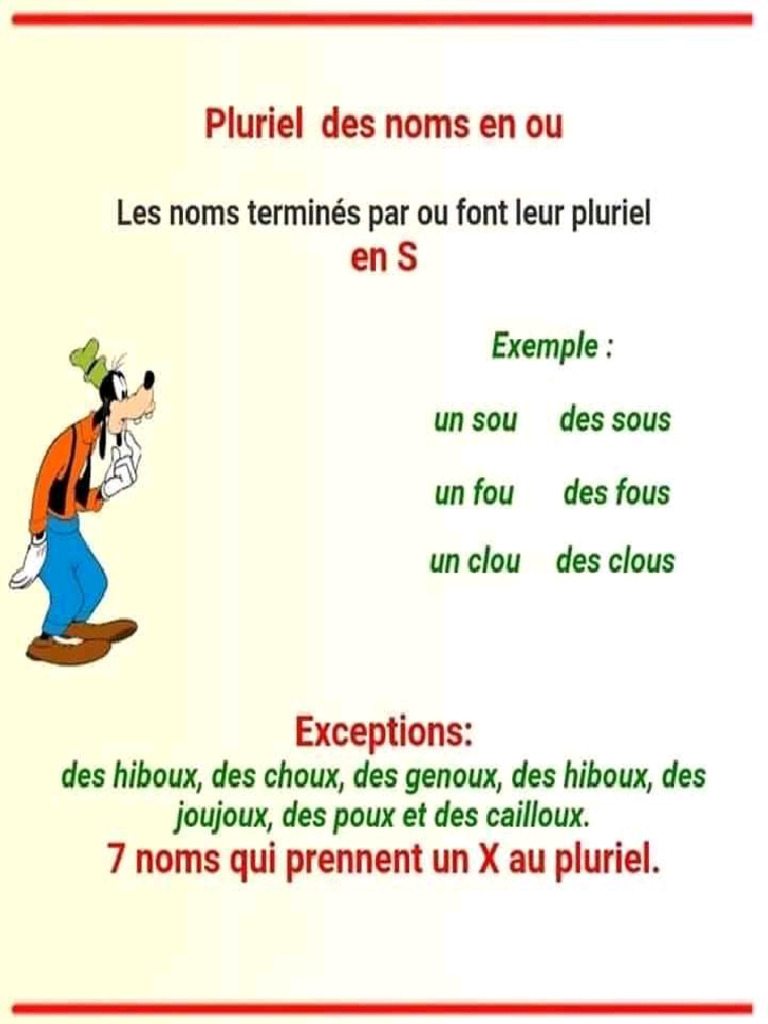 Pluriel Des Noms en OU | PDF