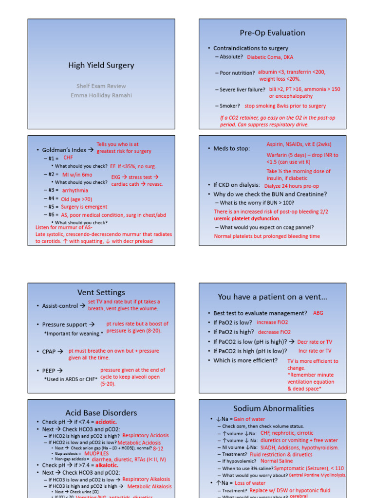 High Yield Surgery Compatible Version-2 | PDF | Injury | Shock ...