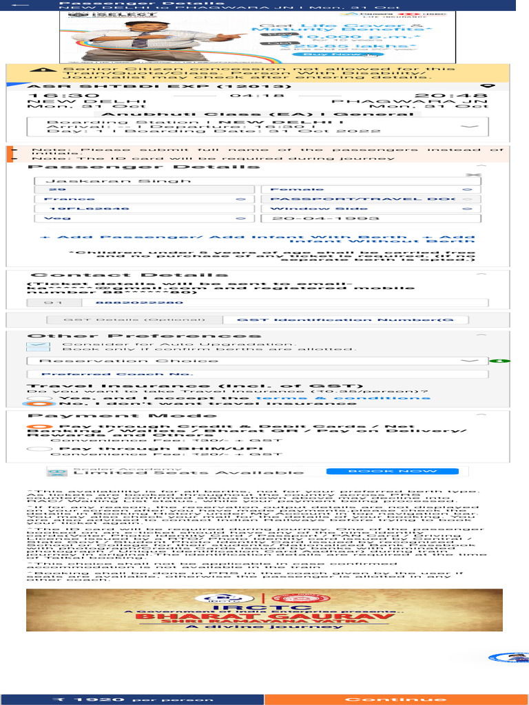 IRCTC Next Generation Eticketing System | PDF | Identity Document ...