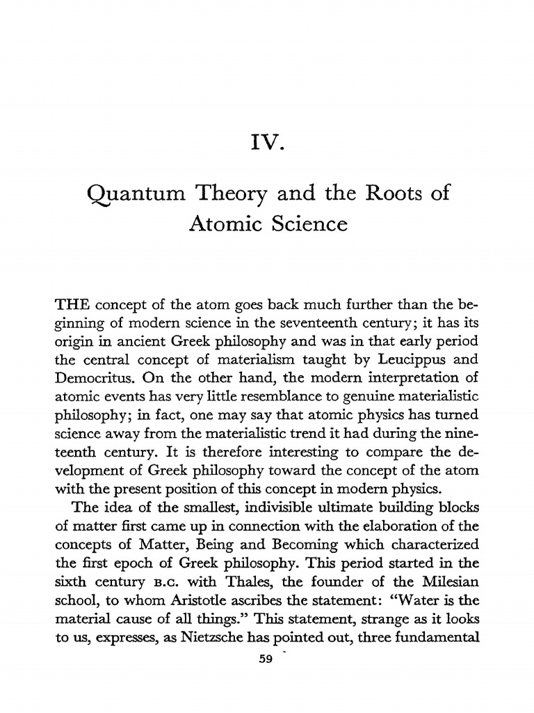 Heisenberg, Quantum Theory and The Roots of Atomic Science (Plato 67-73 ...