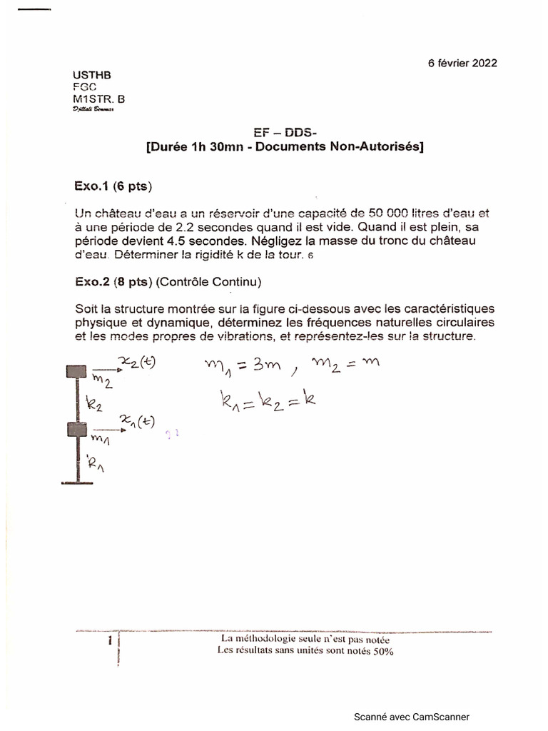 Examen Corrigé Dds Usthb 2022 | PDF