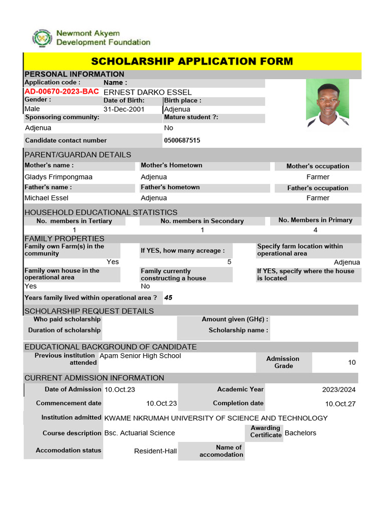 Candidate Form | PDF