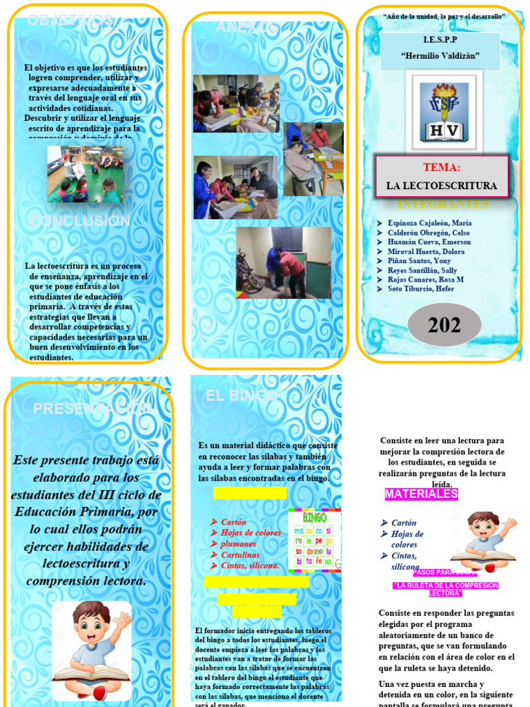 Triptico Lectura Imprimir | PDF | Comunicación humana | Aprendizaje