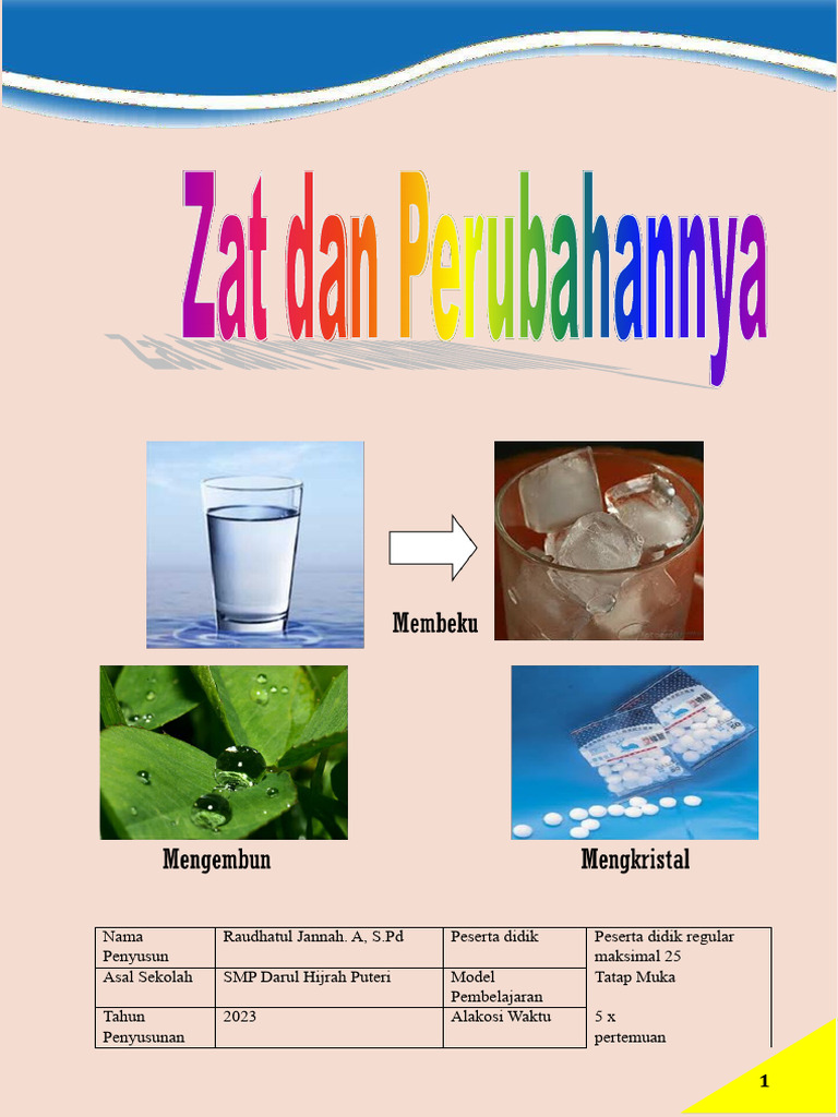 Modul Ajar IPA - Zat Dan Perubahannya - Fase D | PDF Modul Ajar IPA - Zat Dan Perubahannya - Fase D | PDF