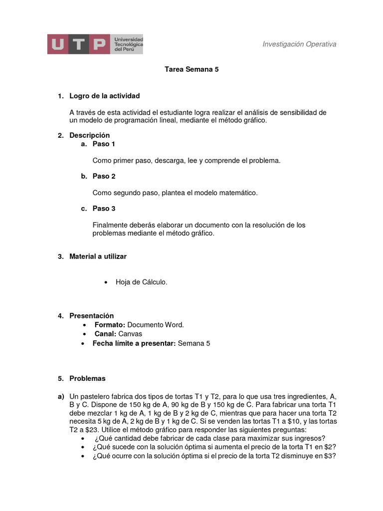 Semana 5 - PDF - Indicaciones para La Tarea de La Semana | PDF