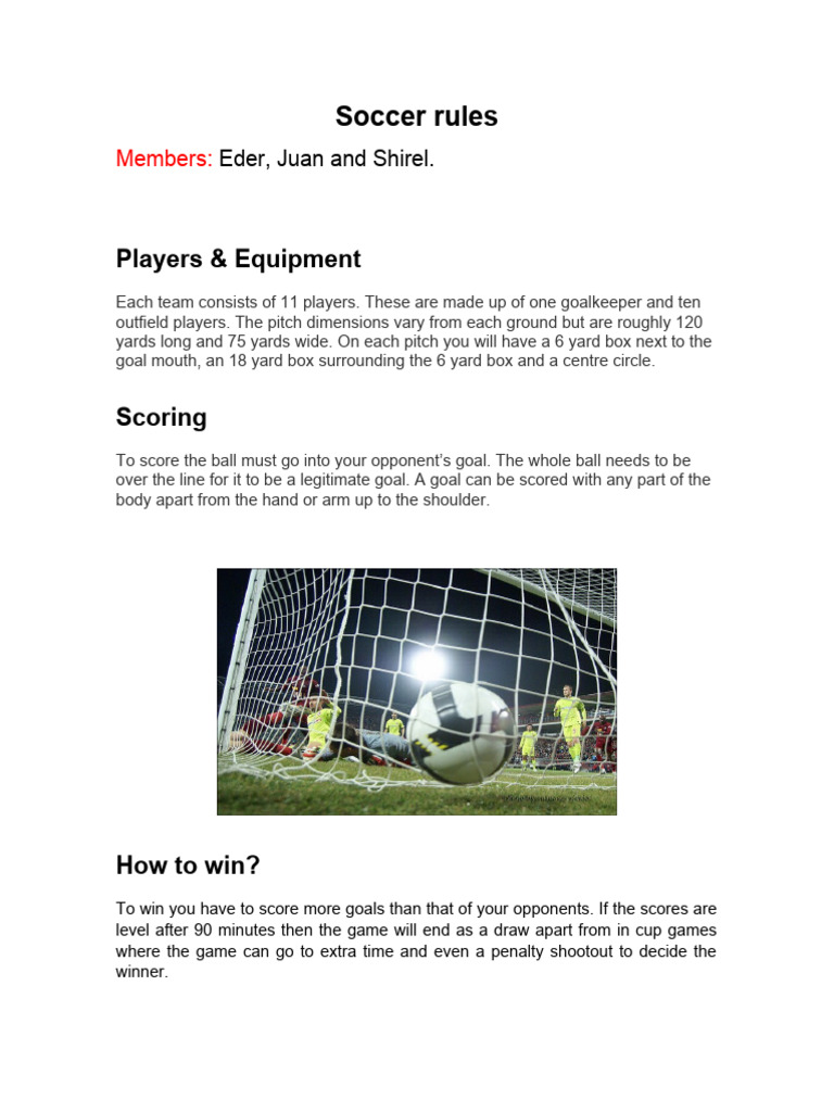 Soccer Rules | PDF