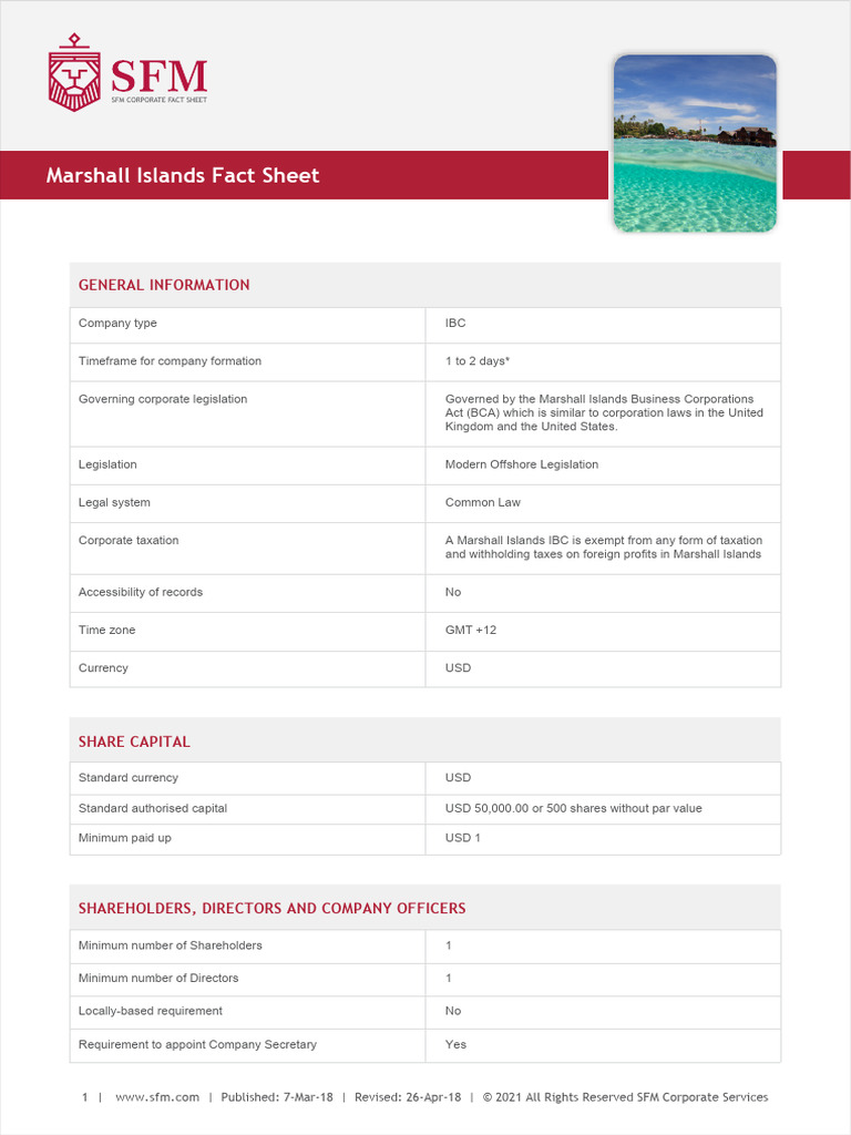 Marshall Islands Fact-Sheet | Download Free PDF | Marshall Islands ...
