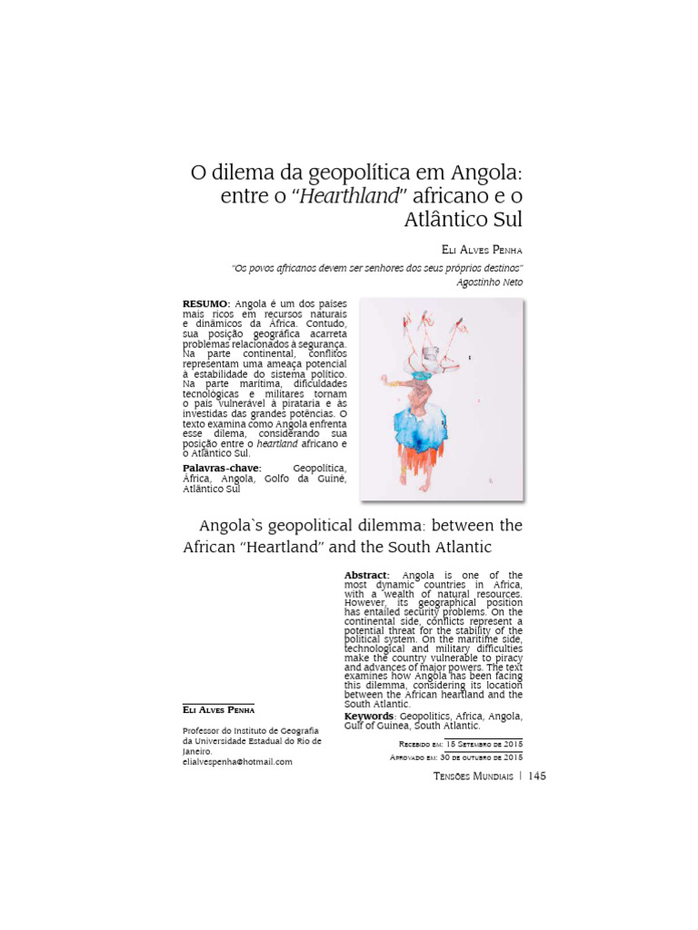 Alana, 06 Eli Alves Penha - O Dilema Da Geopolítica em Angola Entre ...