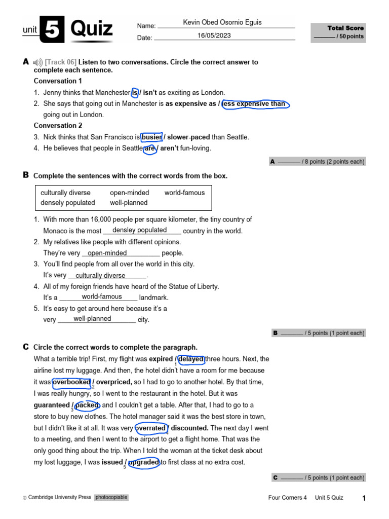 Examen de Ingles | PDF | Language Arts & Discipline | Home & Garden