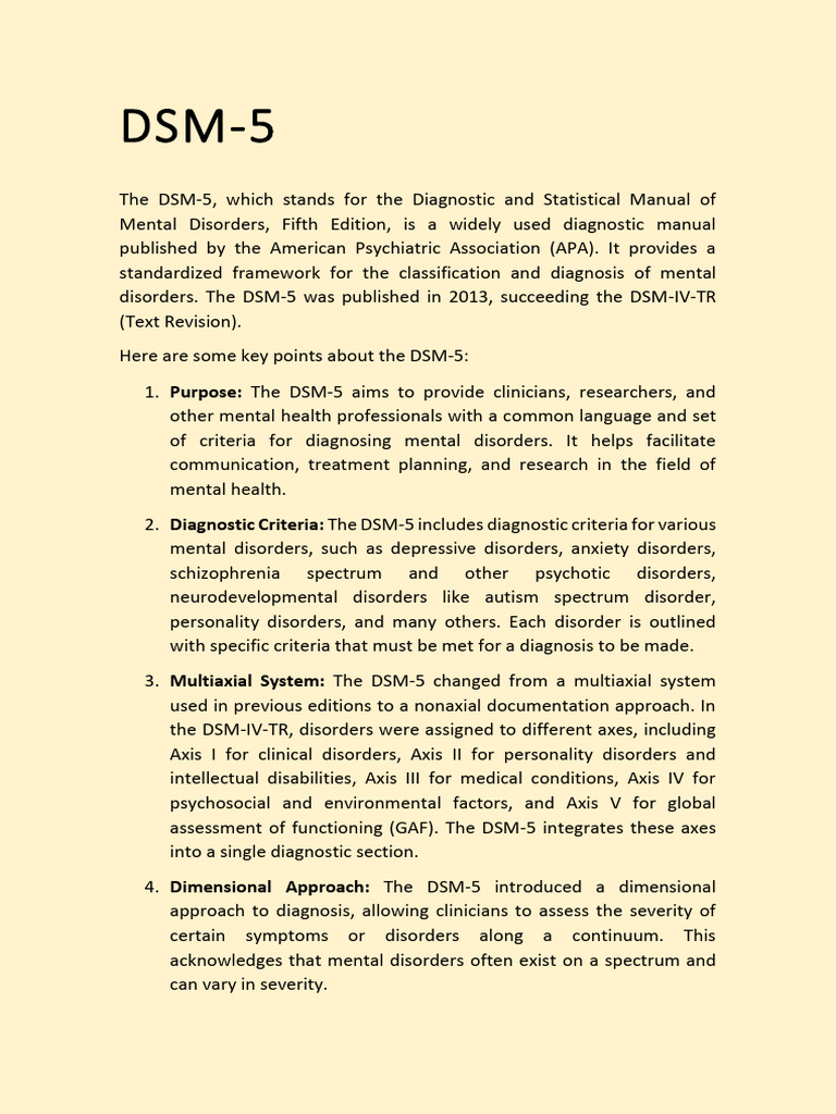 DSM 5 | PDF | Dsm 5 | Mental Disorder
