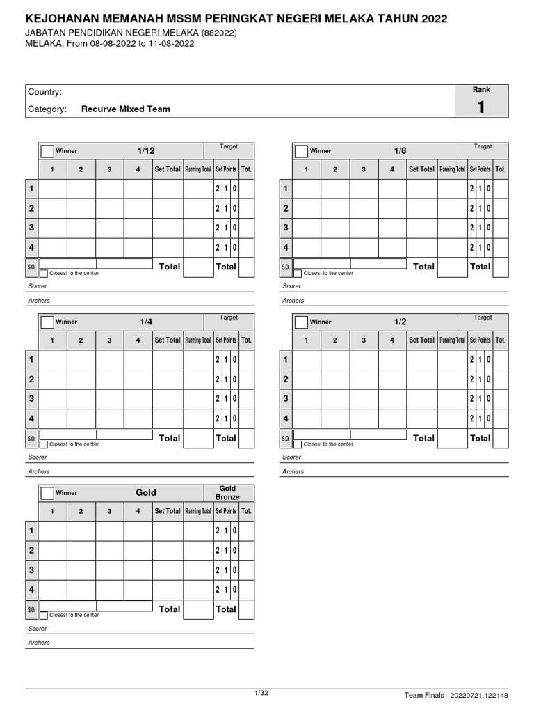 IANSEO - Recurve Mixed Team | PDF | Archery | Scoutcraft