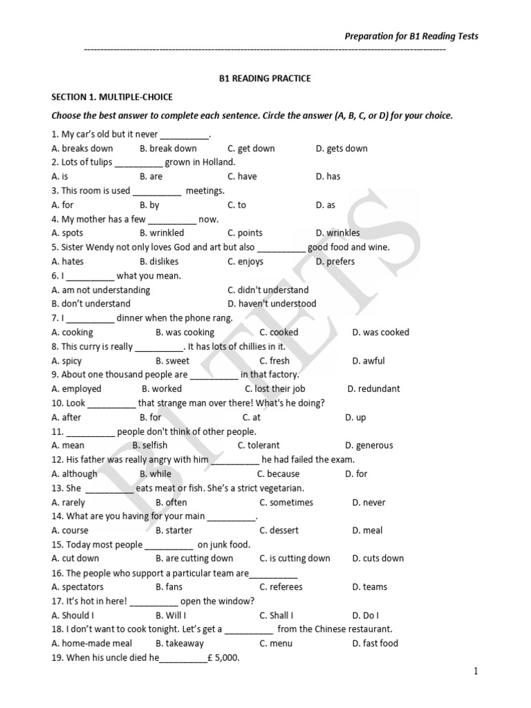 b1 Reading Practice | PDF | Chocolate | Tasmania