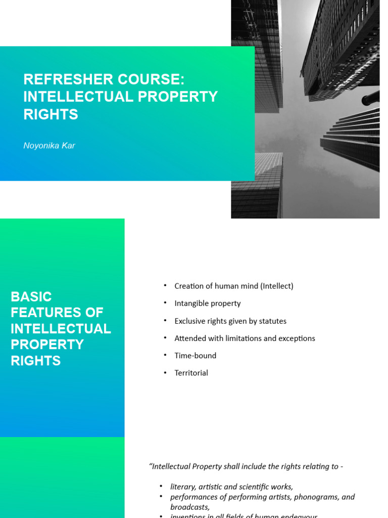 Refresher Course - Ipr | PDF | Trademark | Copyright