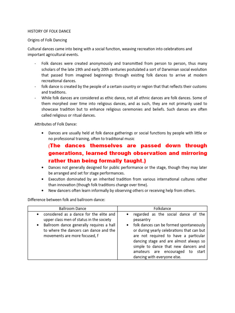 History of Folk Dance | PDF