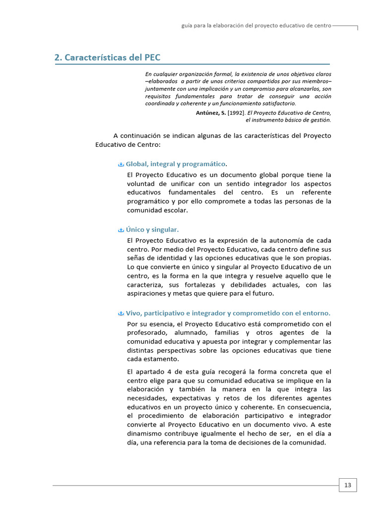 Características del PEC | PDF | Maestros | Inclusión (Educación)