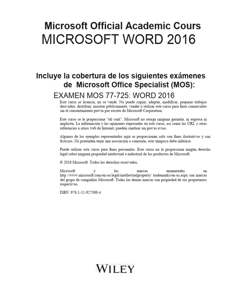 Spanish MOAC Word 2016 Core | PDF | Arte