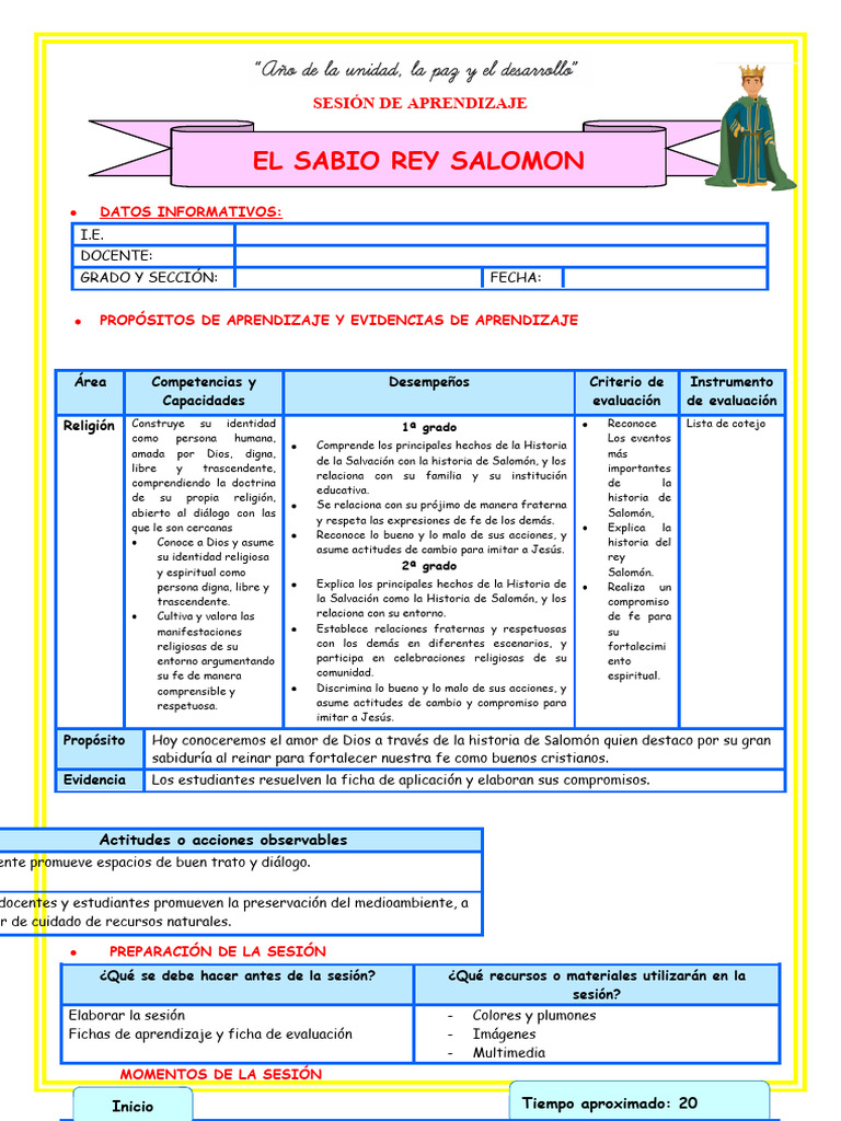 III E10 Sesion d2 Religion El Sabio Rey Salomon | PDF | Solomons ... III E10 Sesion d2 Religion El Sabio Rey Salomon | PDF | Solomons ...