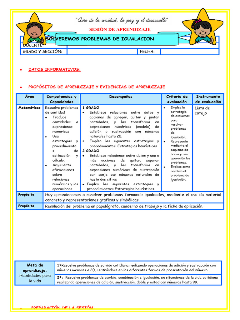III E10 Sesion d2 Mat Resolvemos Problemas de Igualacion 1 | PDF ... III E10 Sesion d2 Mat Resolvemos Problemas de Igualacion 1 | PDF ...