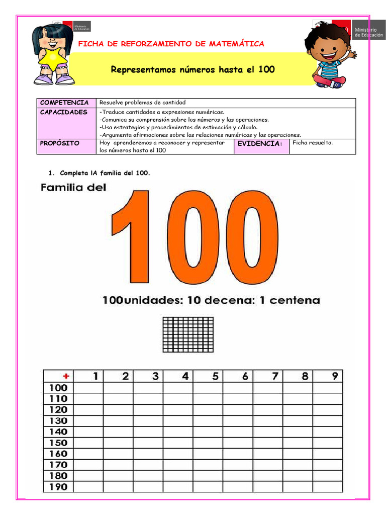 Ref Mat Representamos Numeros 100 | PDF