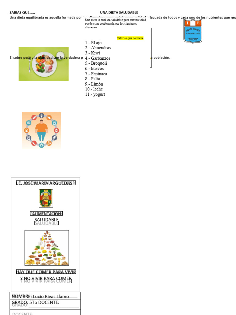 Triptico de Comida Saludable | PDF | Dieta | Alimentos Triptico de Comida Saludable | PDF | Dieta | Alimentos