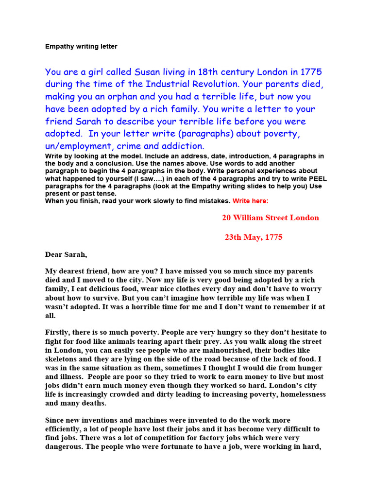 Empathy Writing Letter | PDF