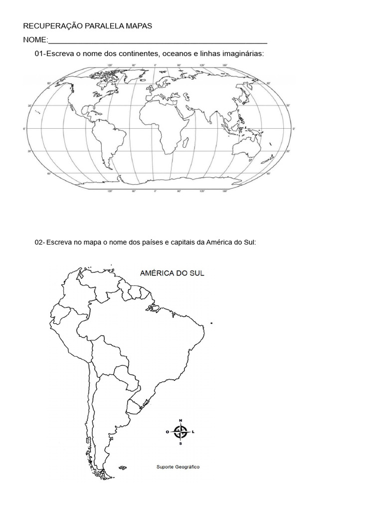 Mapas América e Mapa Mundi | PDF