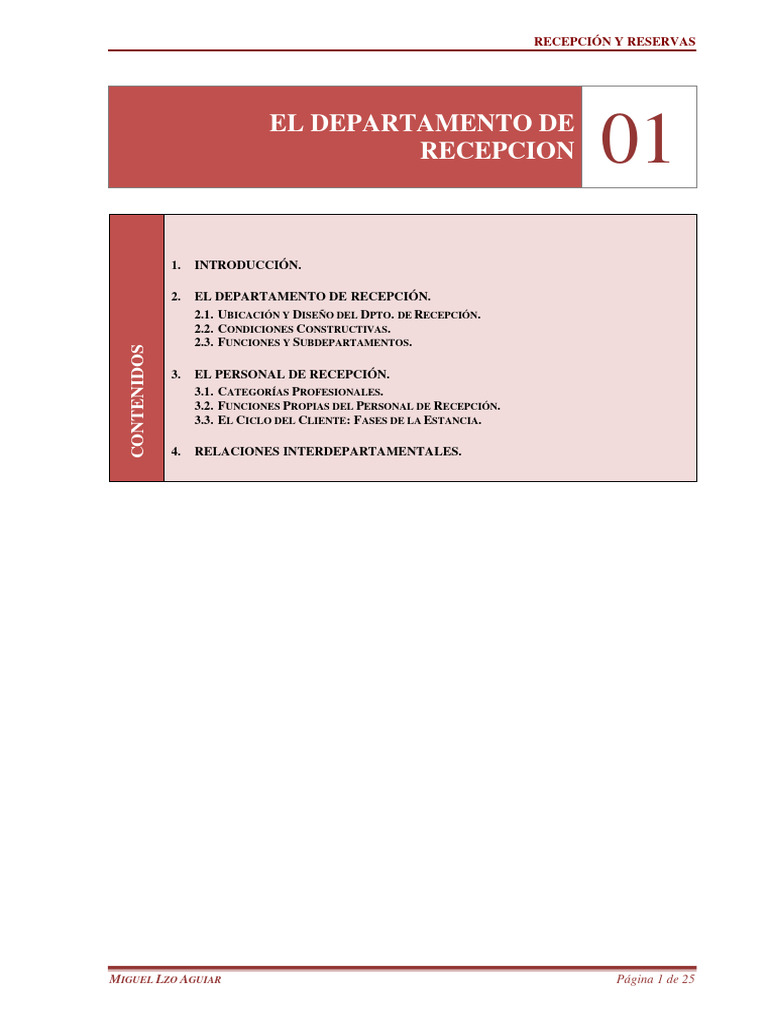 Lectura. El-Dpto-de-Recepcion | PDF