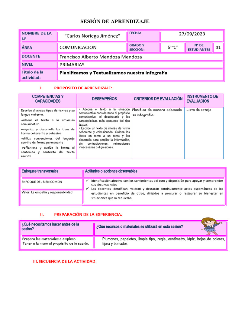 SESION 27 Setiembre COM Escrib Infografias | PDF | Evaluación ...