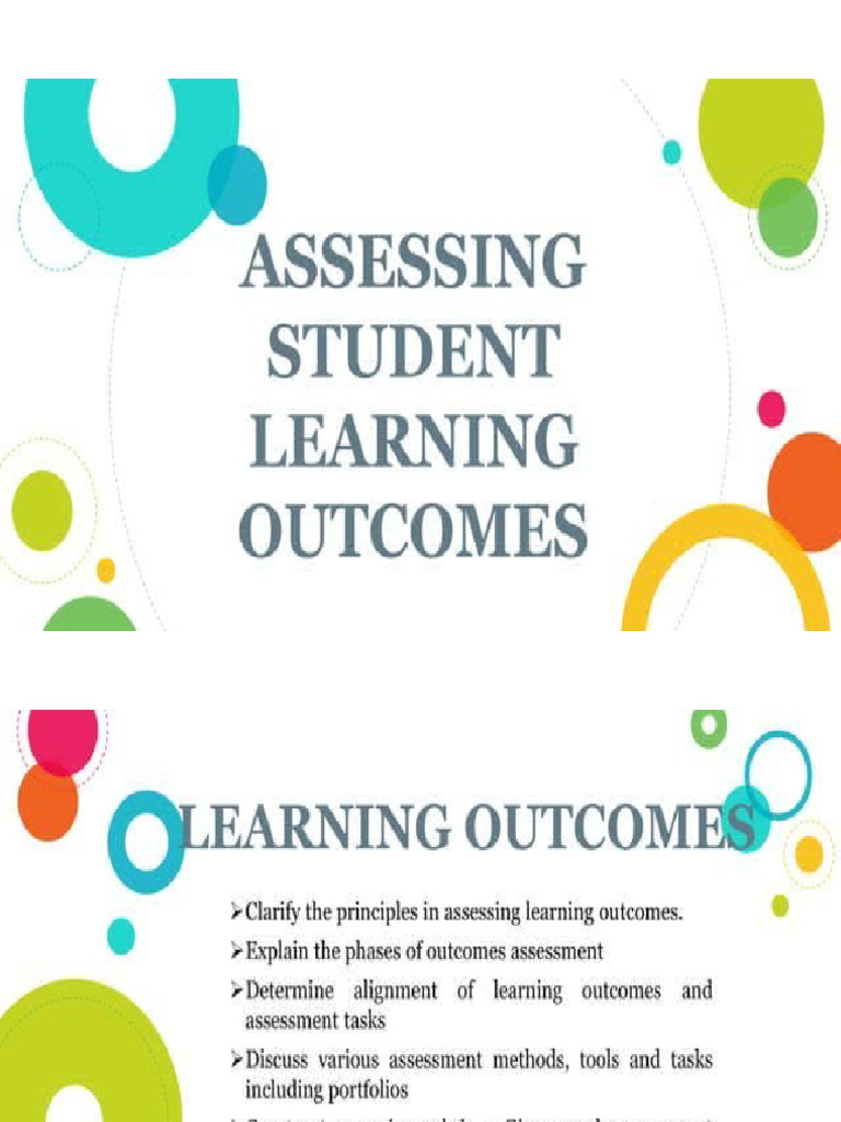 Assessing Students Learning Outcomes | PDF