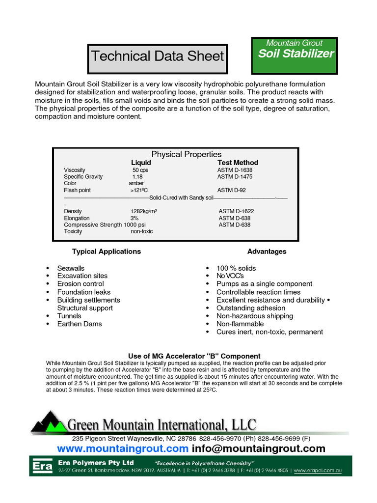 New Draft Data Sheet Soil Stabilizer | PDF | Soil | Building Engineering