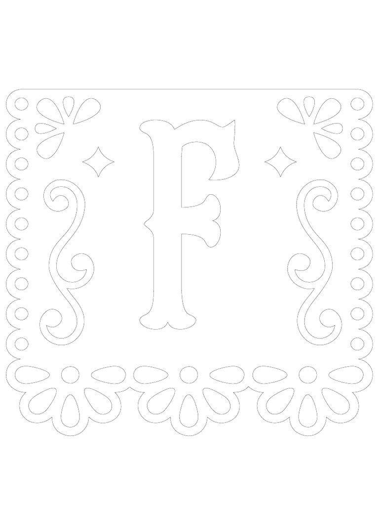 Papel Picado Alfabeto a-Z Vector Siluetas | PDF