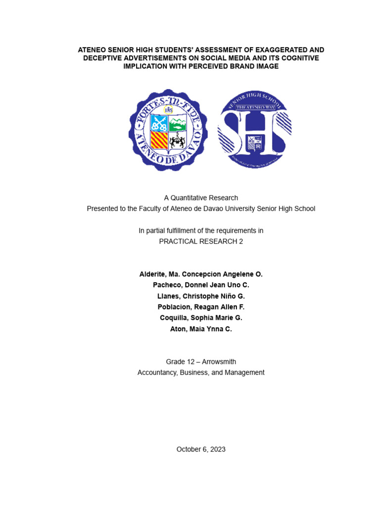 Arrowsmith - Group 5 - Chapter 2 - Quantitative | PDF | Deception | Brand