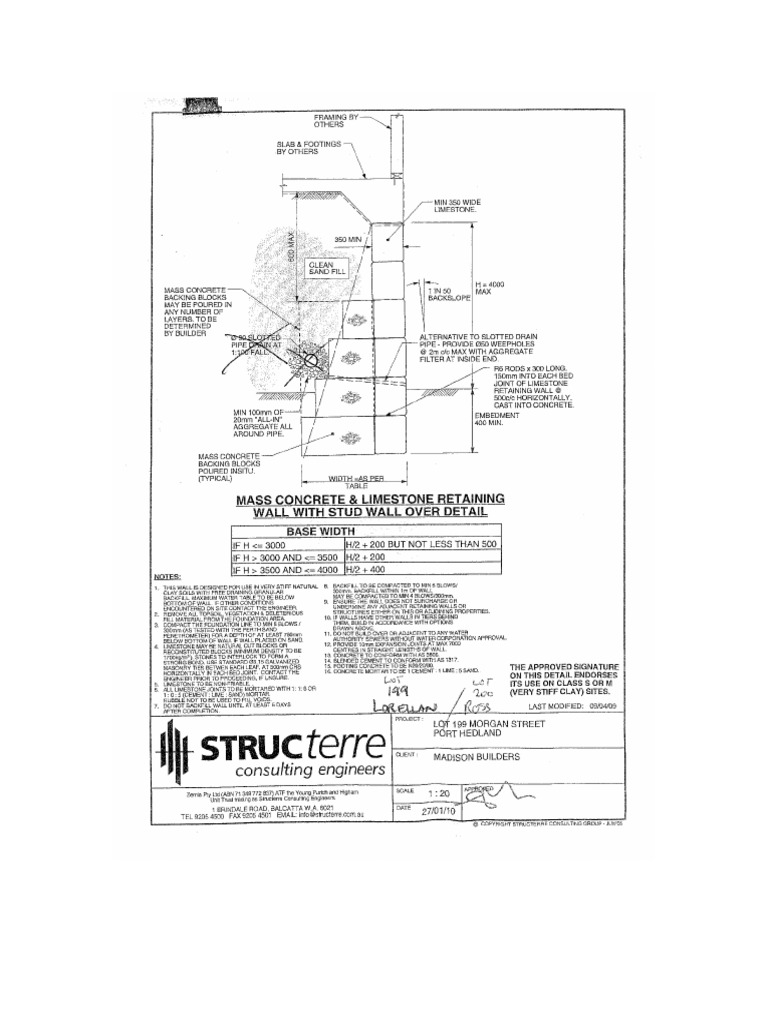 Structerre Mass Limestone and Conc Retaining Wall | PDF