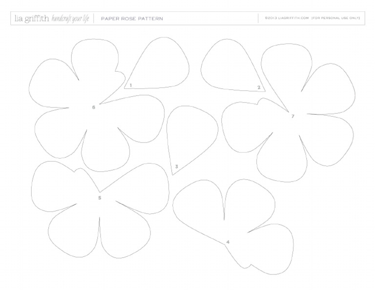 Paper Rose Template | PDF