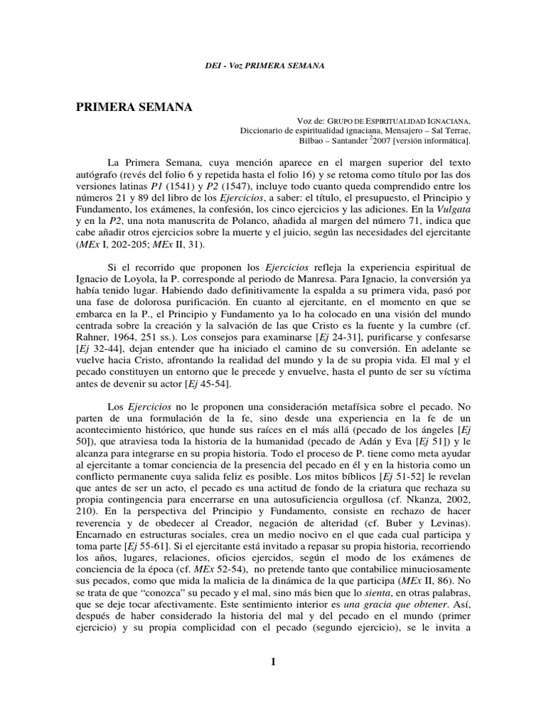 DEI - Voz PRIMERA SEMANA | PDF | Pecado | Ascetismo