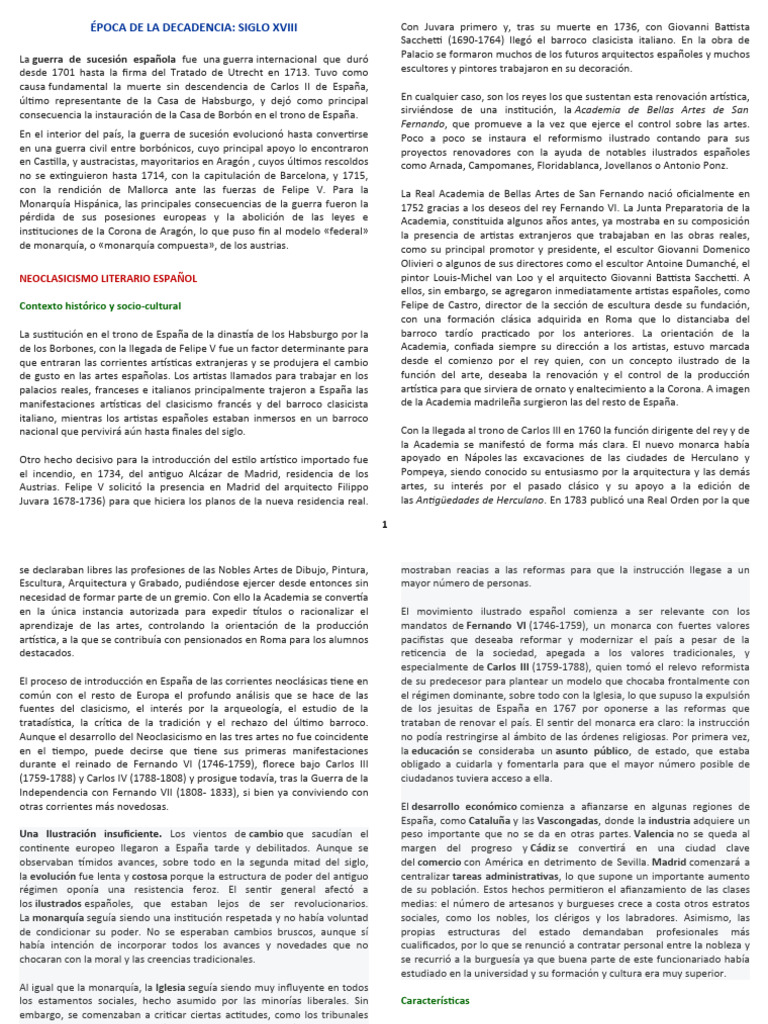 Neoclasicismo y Romanticismo de La Literatura Española | PDF ...