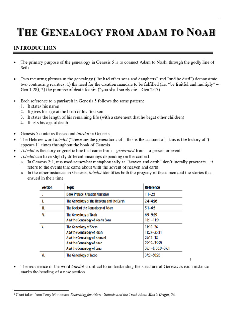 Week-17-The-Genealogy-from-Adam-to-Noah | PDF | Book Of Genesis | Noah