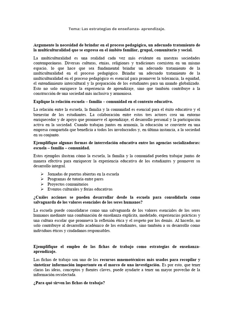 Argumente la necesidad de brindar en el proceso pedagógico | PDF | Aprendizaje | Enseñando