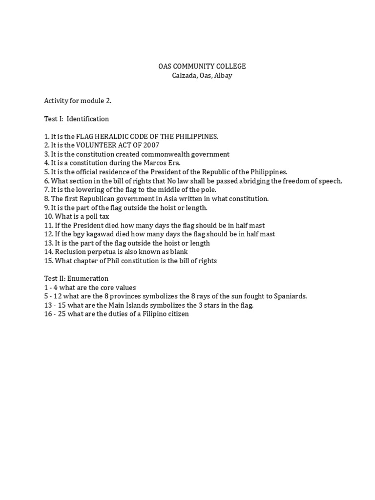 NSTP Module 2 Activity | PDF | Politics | Foreign Language Studies