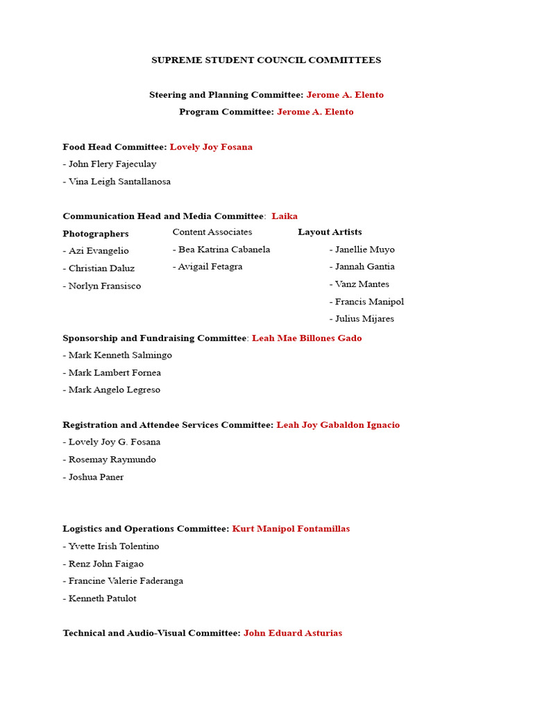 SSC Committees | PDF