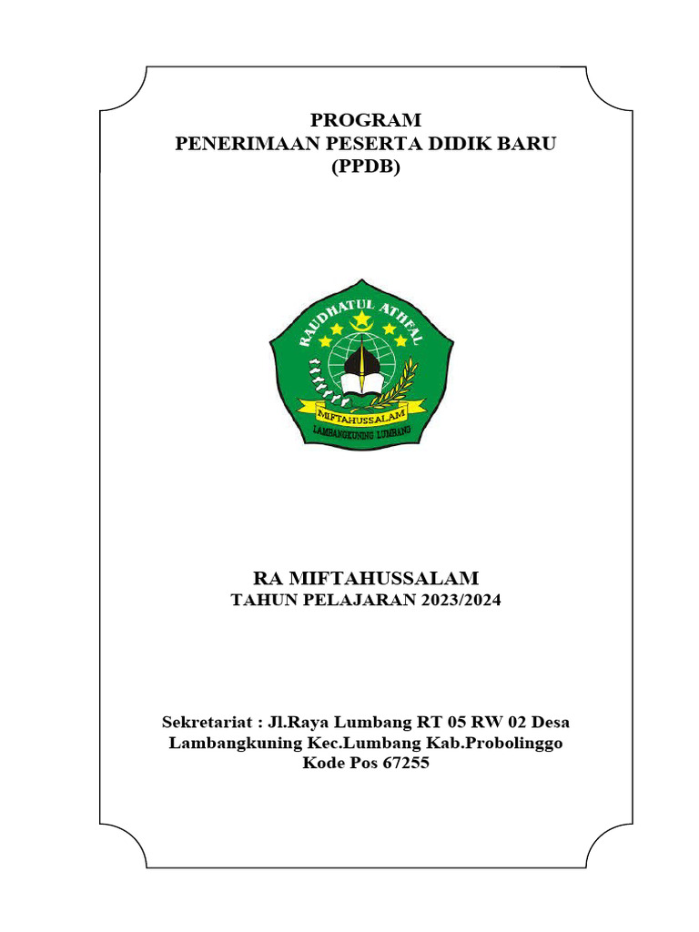 CONTOH PROGRAM - PPDB - Miftahul ULum | PDF | Karier & Perkembangan | Bisnis