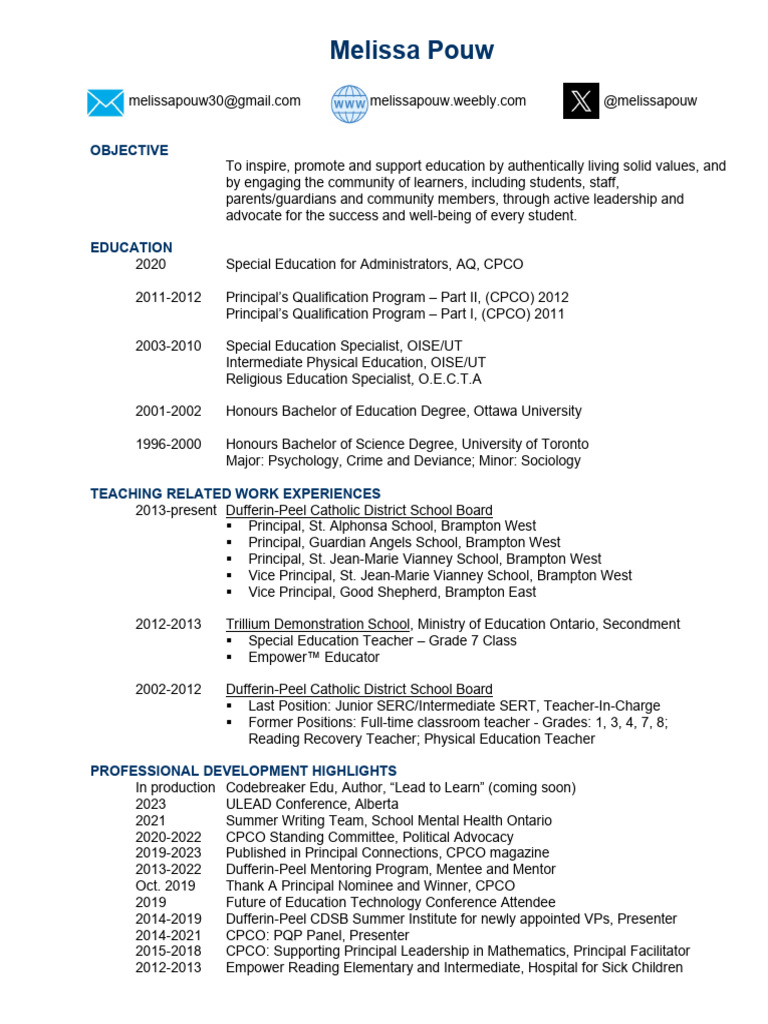 Melissa Daddabbo Resume 2023c | PDF | Mentorship | Teachers
