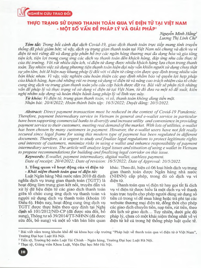 Case Study 2 - Thuc Trang Su Dung Thanh Toan Qua E-Wallet T I Vietnam ...