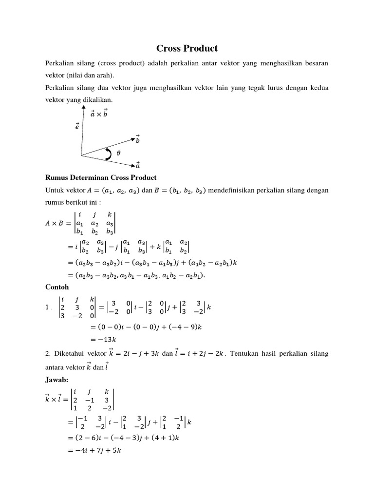 Cross Product: Definition and Examples | PDF
