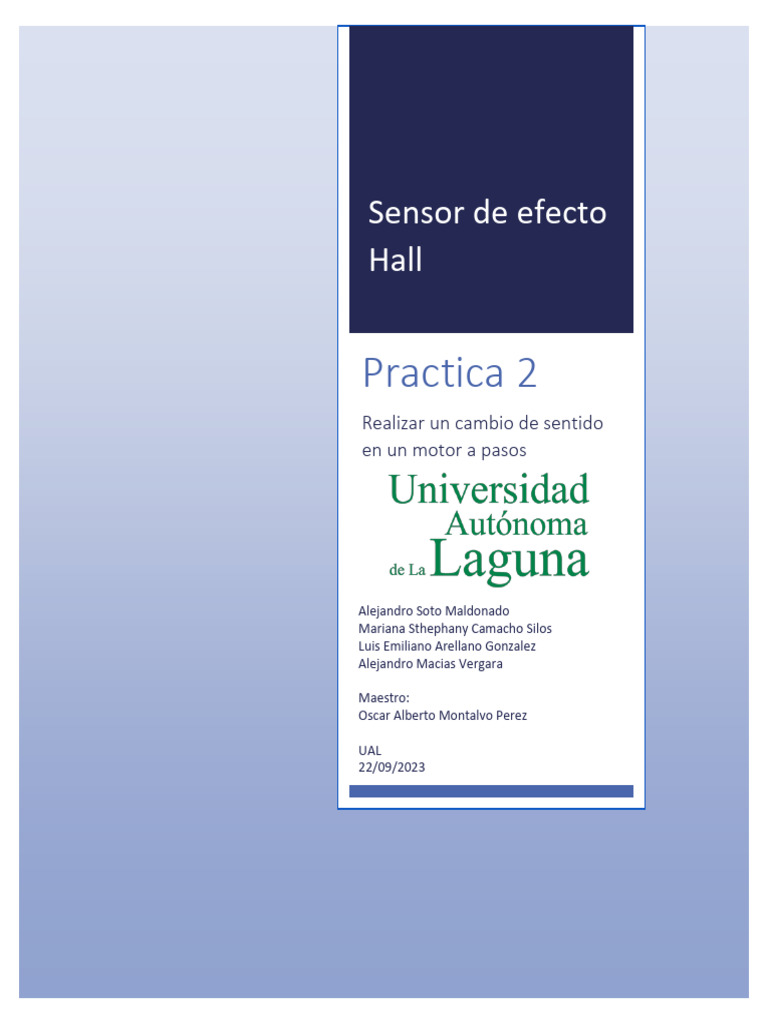 Practica 2 Sensor de Efecto Hall | PDF | Corriente eléctrica | Bienes manufacturados
