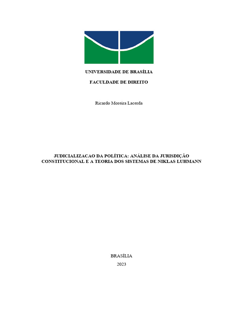 TCC FD-UNB Ricardo Lacerda | PDF | Ciências Sociais