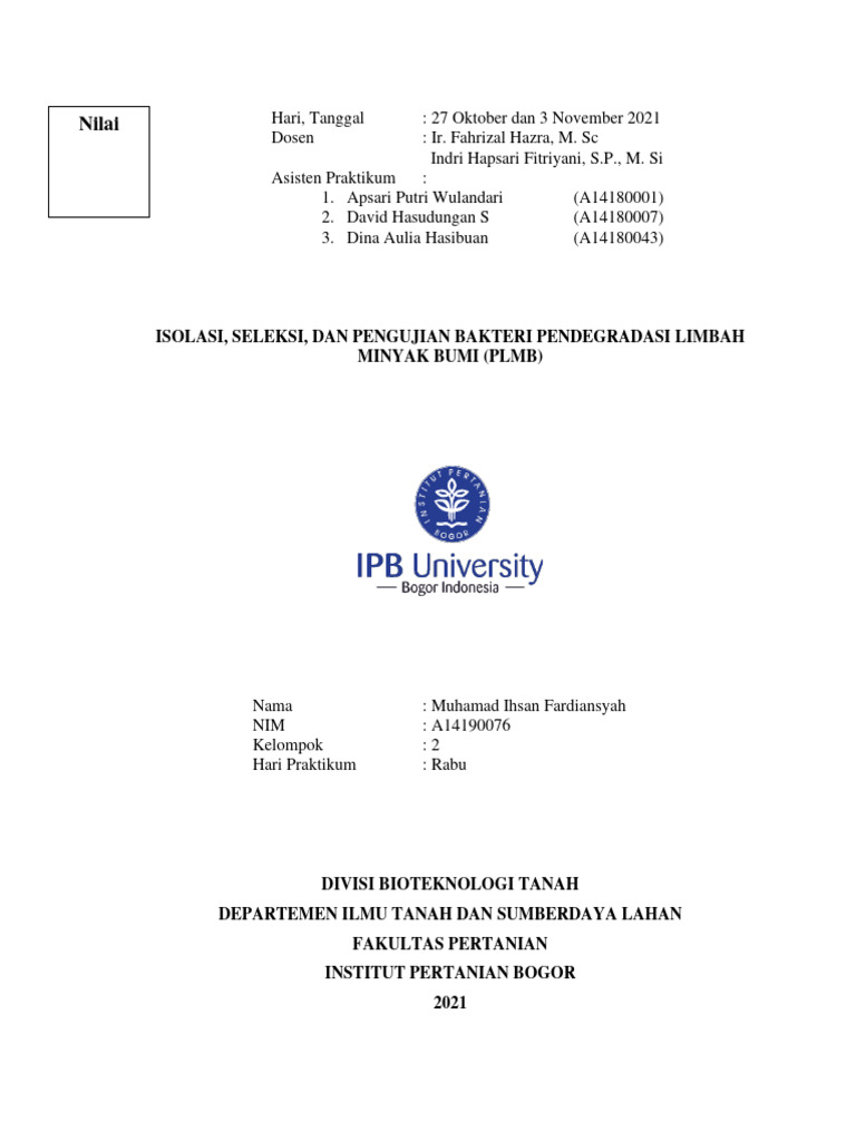Isolasi Bakteri Pendegradasi Limbah Minyak | PDF