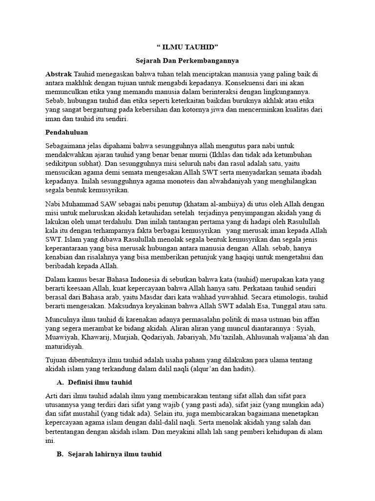 ILMU TAUHID | PDF