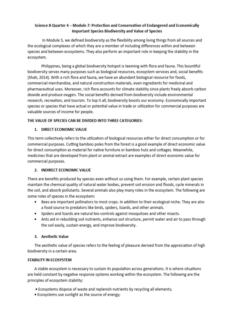 Science 8 Quarter 4 protection | PDF